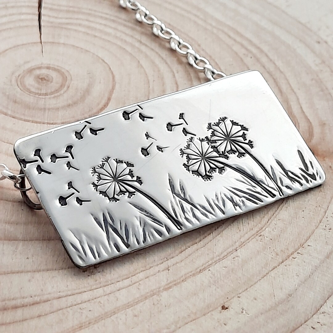 Dandelion Necklace With the Clocks Flying Away, Handmade From Recycled ...