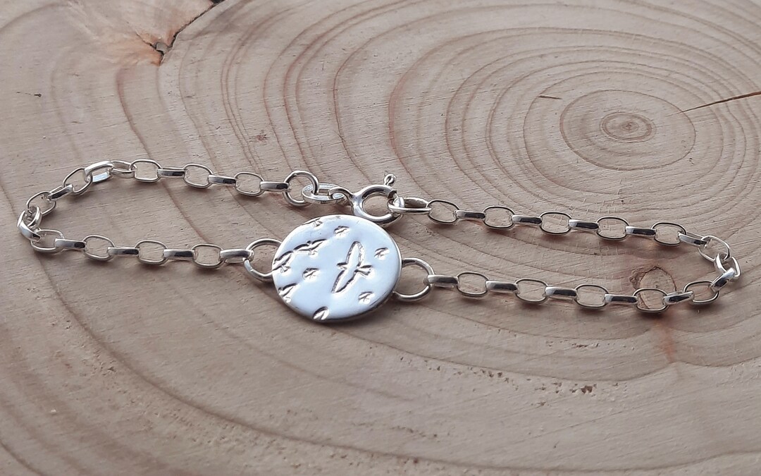 Flying Raven Charm and Chain Link Bracelet Handmade From Recycled ...