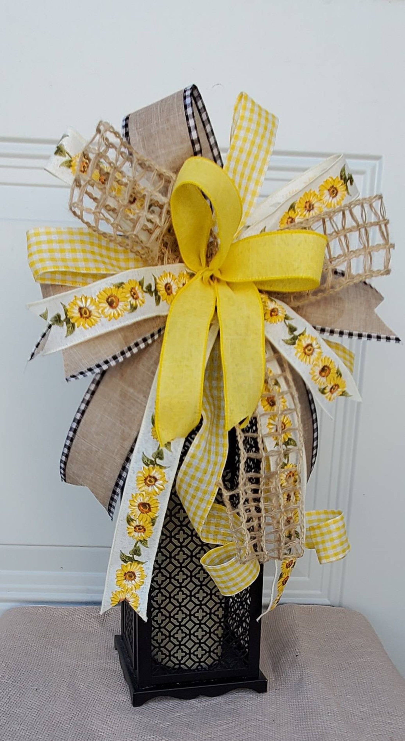 Summer Bow Rustic Sunflower Summer Farmhouse Wreath Bow - Etsy