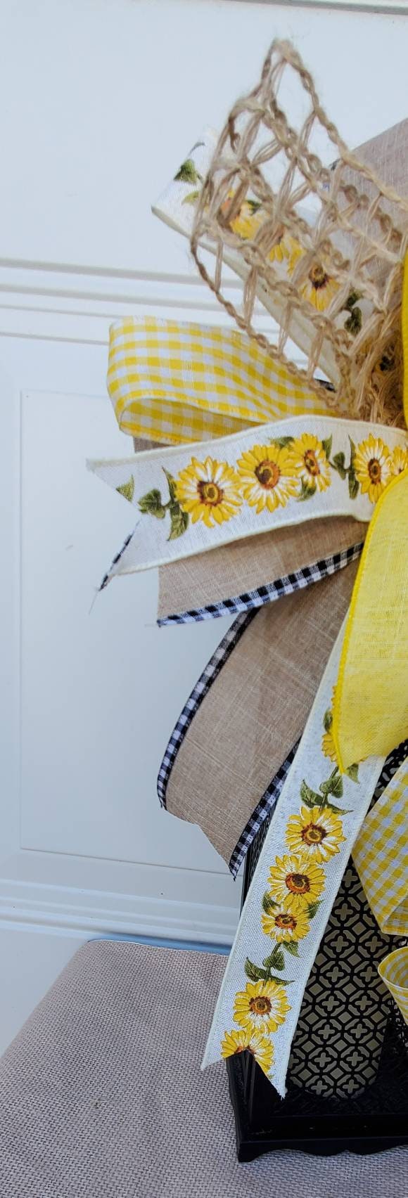 Summer Bow Rustic Sunflower Summer Farmhouse Wreath Bow - Etsy
