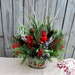 Winter Cardinal Table Top Arrangement in Galvanized Red Truck Bucket ...