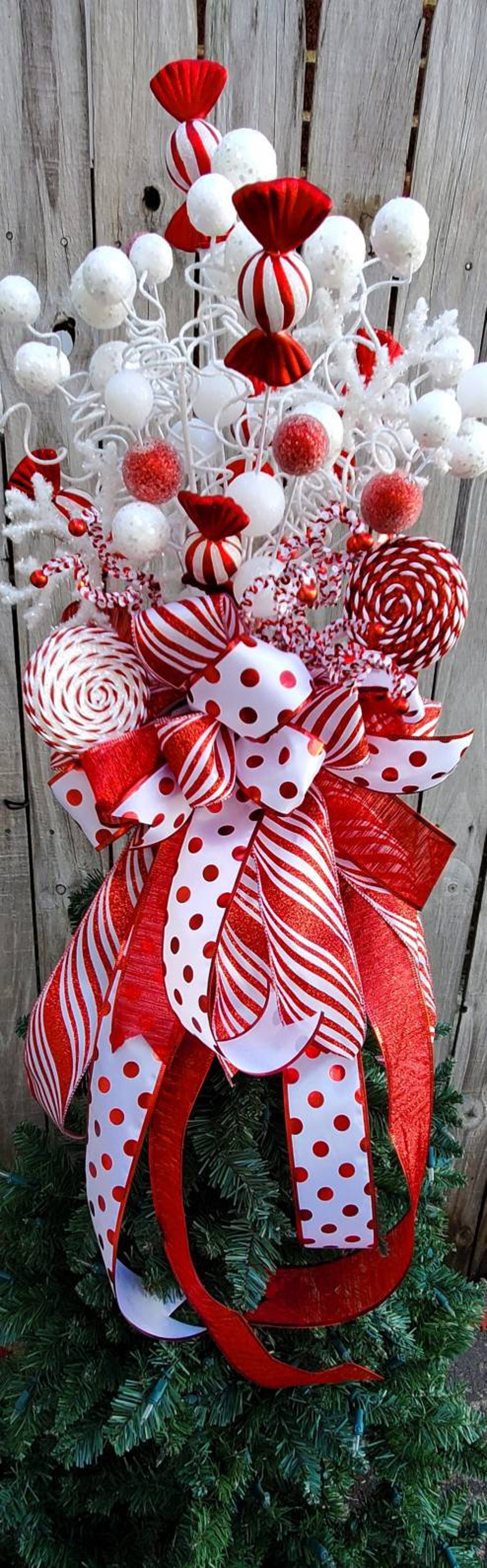 Christmas Tree Topper 360 Degree Candy Cane Christmas Tree - Etsy