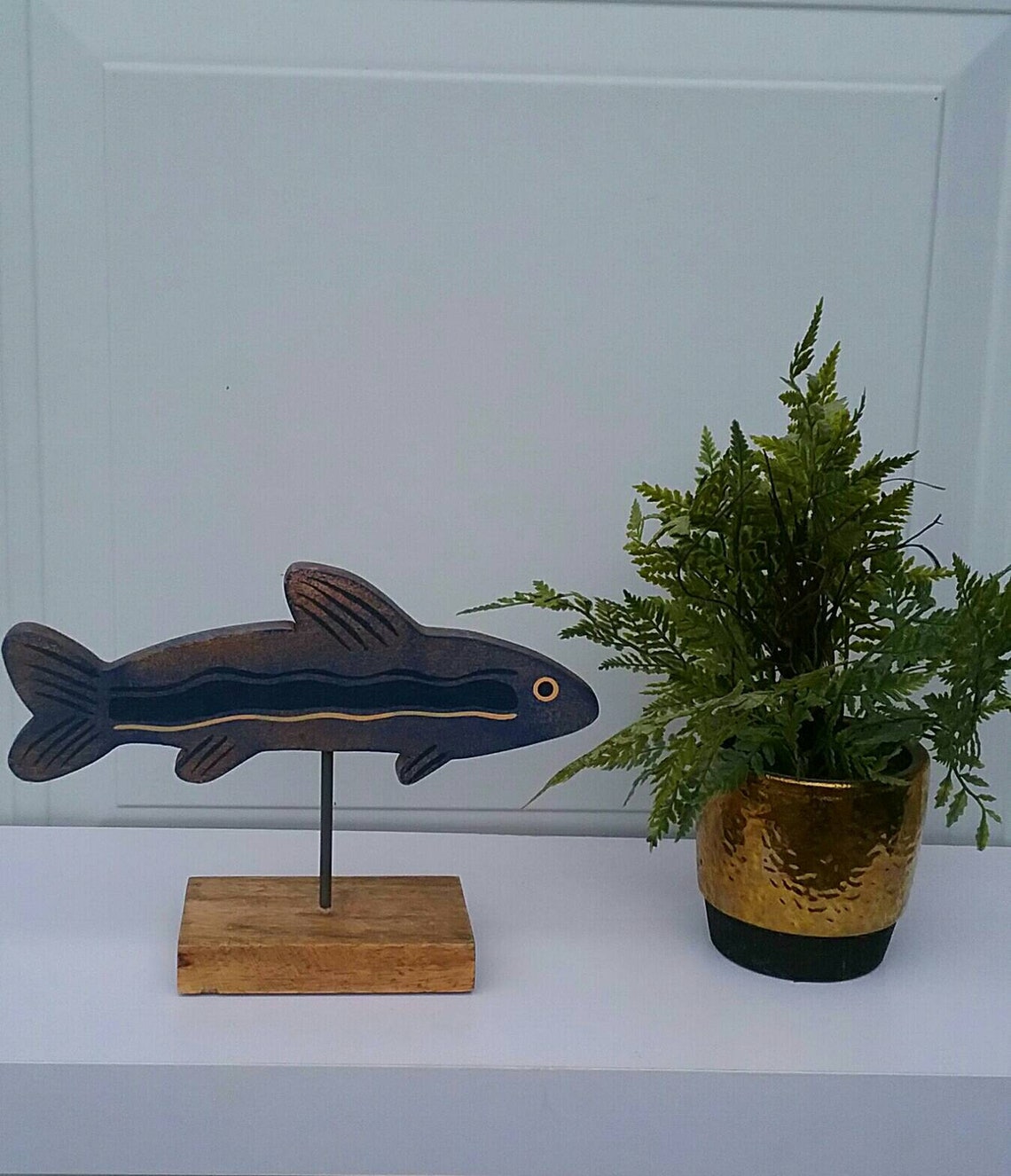 Nautical Wall Decor Rustic Hallmark Wooden Fish Table Top - Etsy