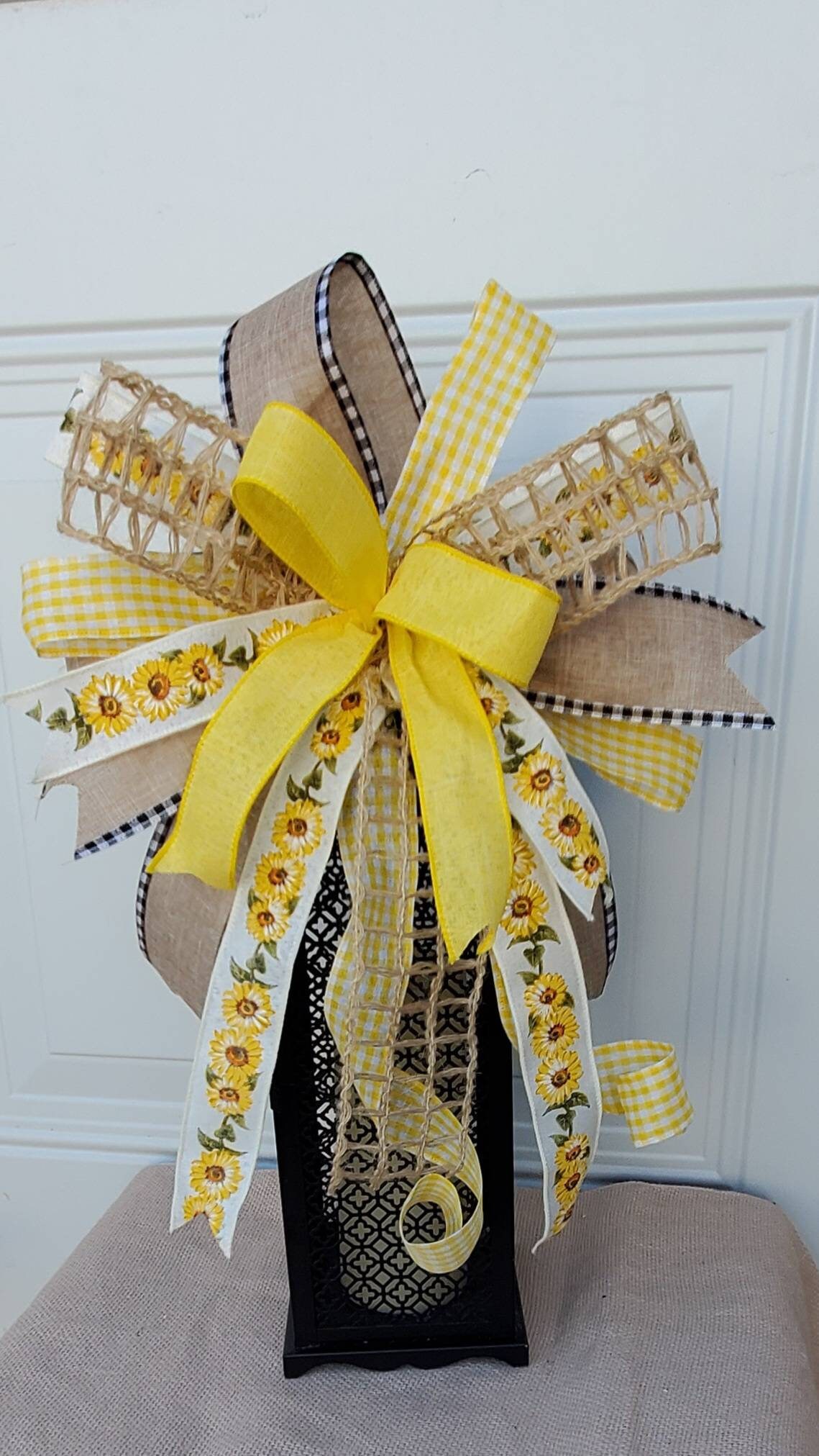 Summer Bow Rustic Sunflower Summer Farmhouse Wreath Bow - Etsy