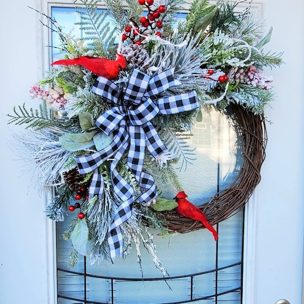 Cardinal Wreath - Etsy
