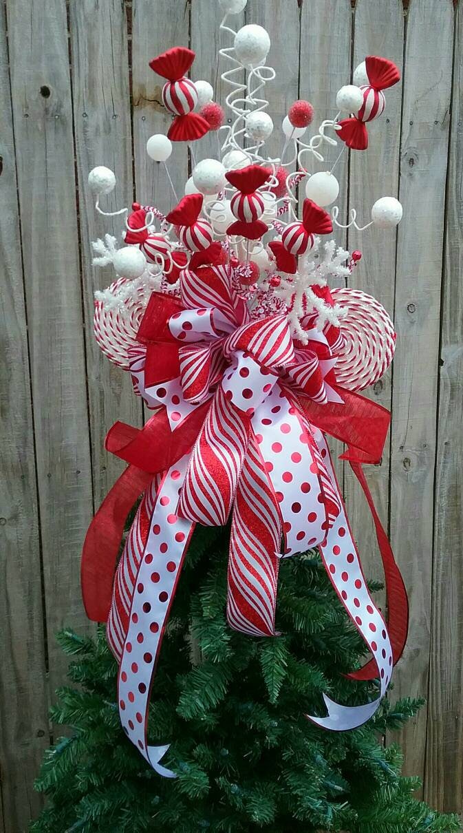 Christmas Tree Topper 360 Degree Candy Cane Christmas Tree | Etsy