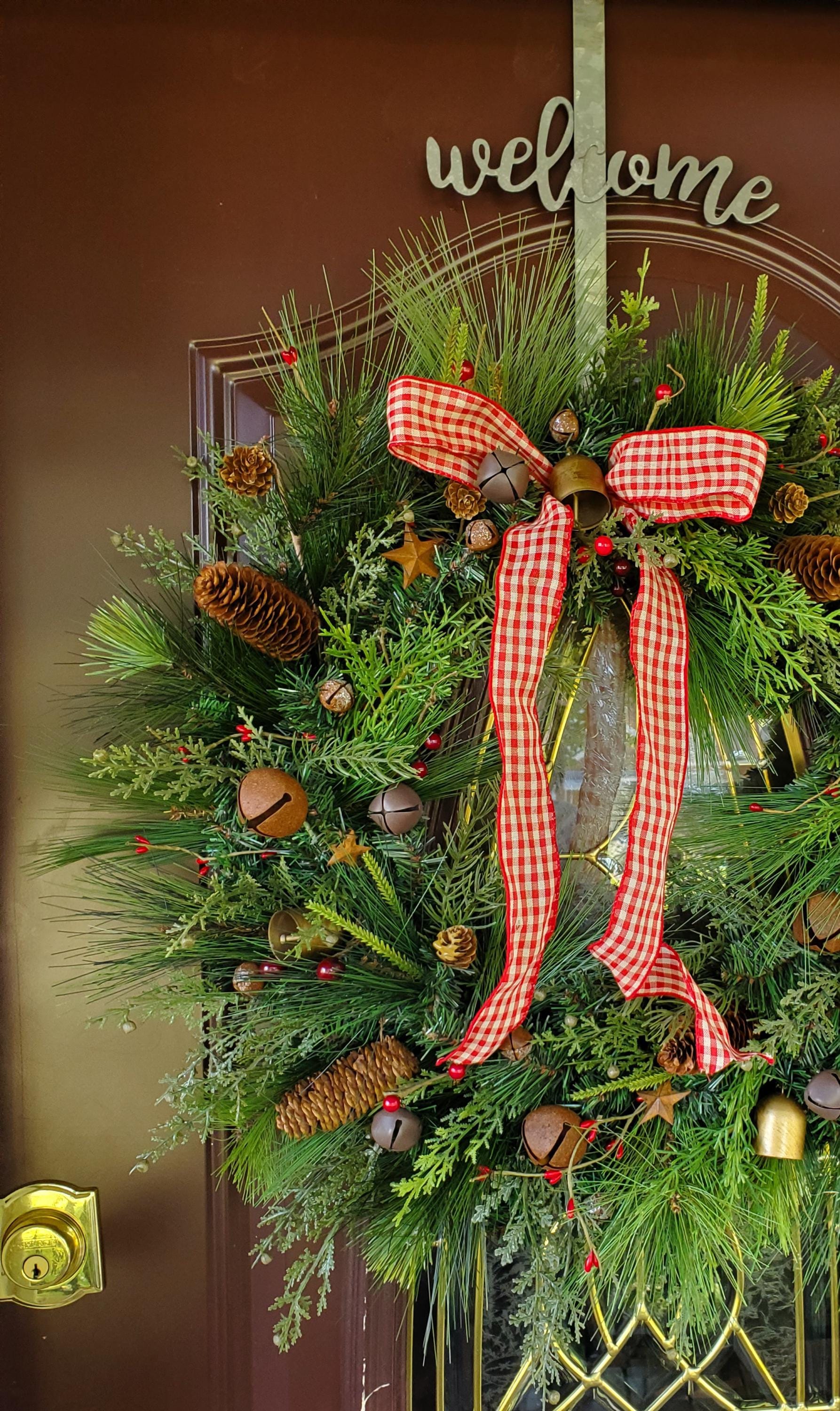 Rustic Primitive Christmas Wreath Farmhouse Christmas Door Wreath ...
