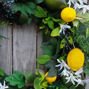 Lemon Wreath Lemon and Lime Refreshing Summer Wreath With Berries and ...