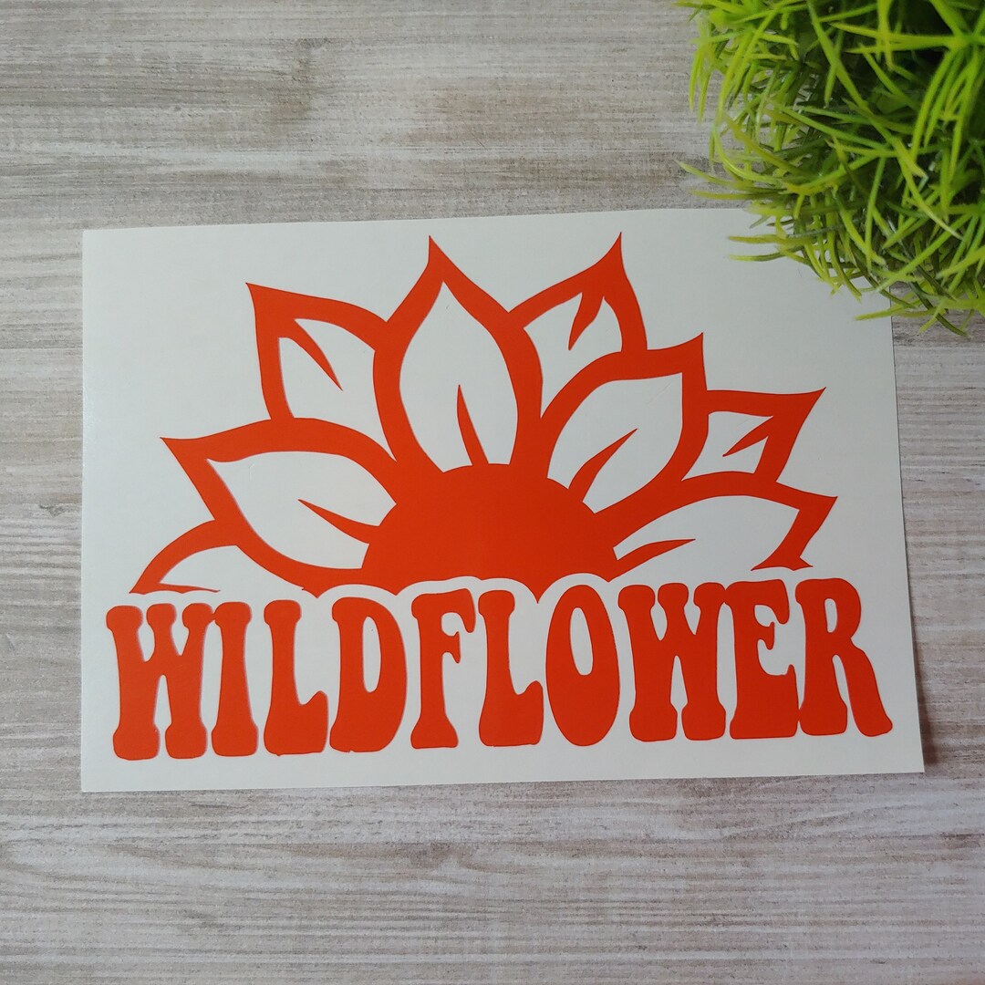 Wildflower Decal, Vinyl Bumper Sticker, 60s Style, Hippie Boho Gift ...