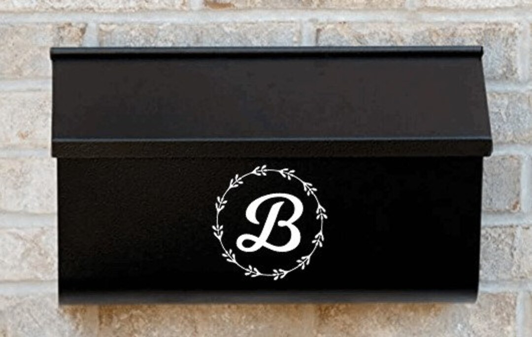 Customizable Mailbox Monogram Vinyl Decal Personalize Post Box Home ...
