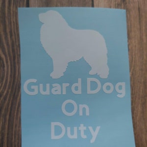 Customizable Guard Dog on Duty Vinyl Decal / Custom Bumper Sticker ...