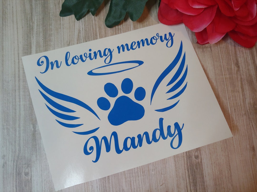 Personalized Pet Memorial Vinyl Decal, Custom Memory Sticker for Dog or ...