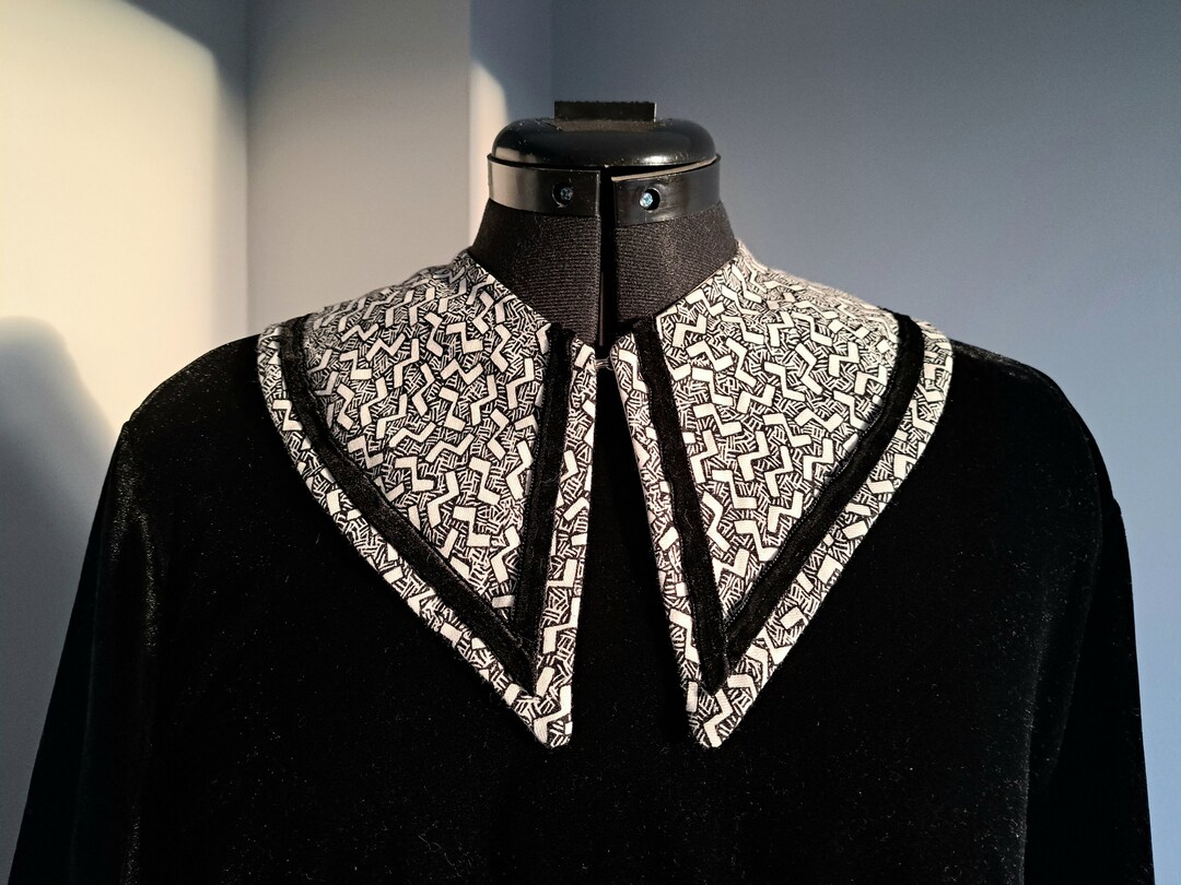 70's Style Patterned Shirt Collar Detatchable Collar Pointed Collar ...