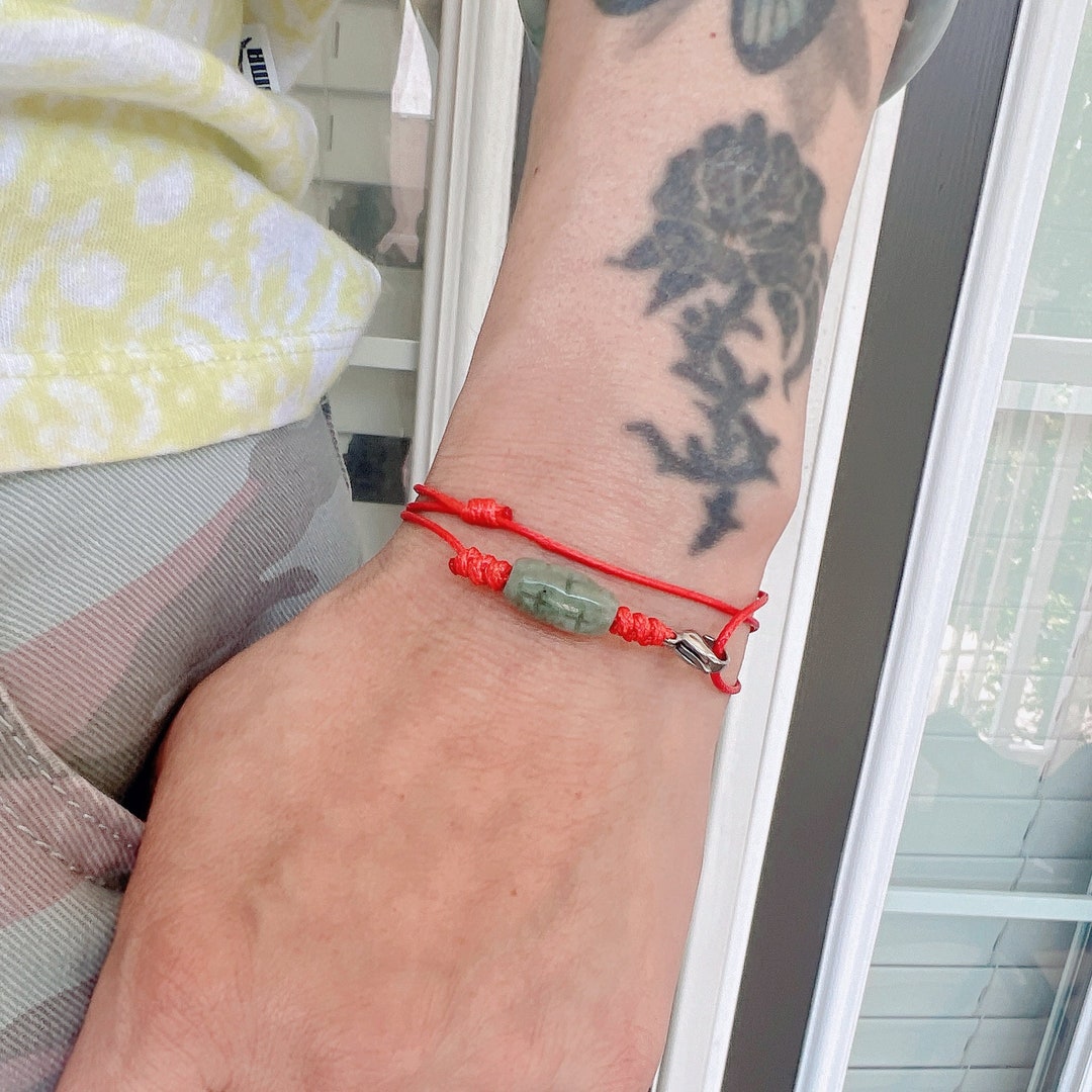 Jade Red String Bracelet: Adjustable Waxed Cord Bracelet - Etsy