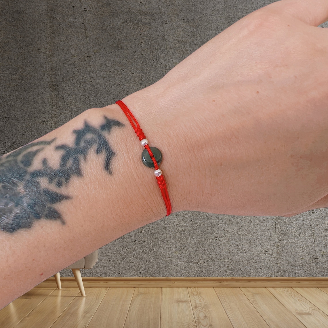 Tiny Green Jade Bracelet for Girl Red String Jade Bracelet Christmas ...