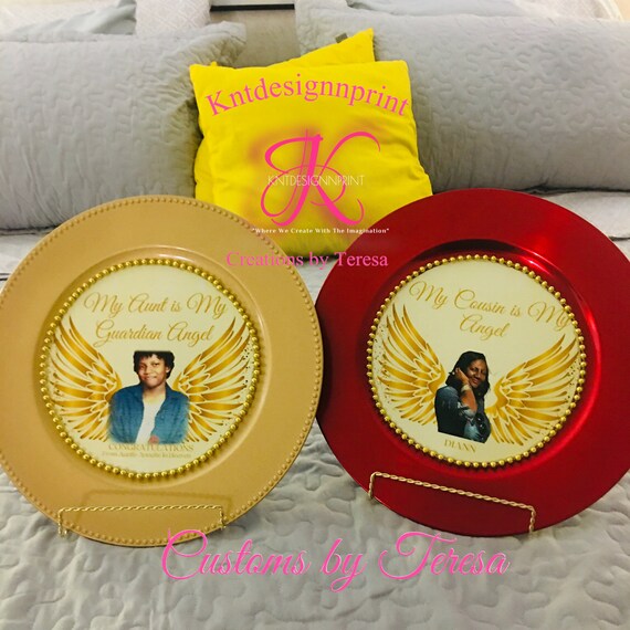 Memorial Personalized Gift Plate Keepsake With Decorative Gold - Etsy