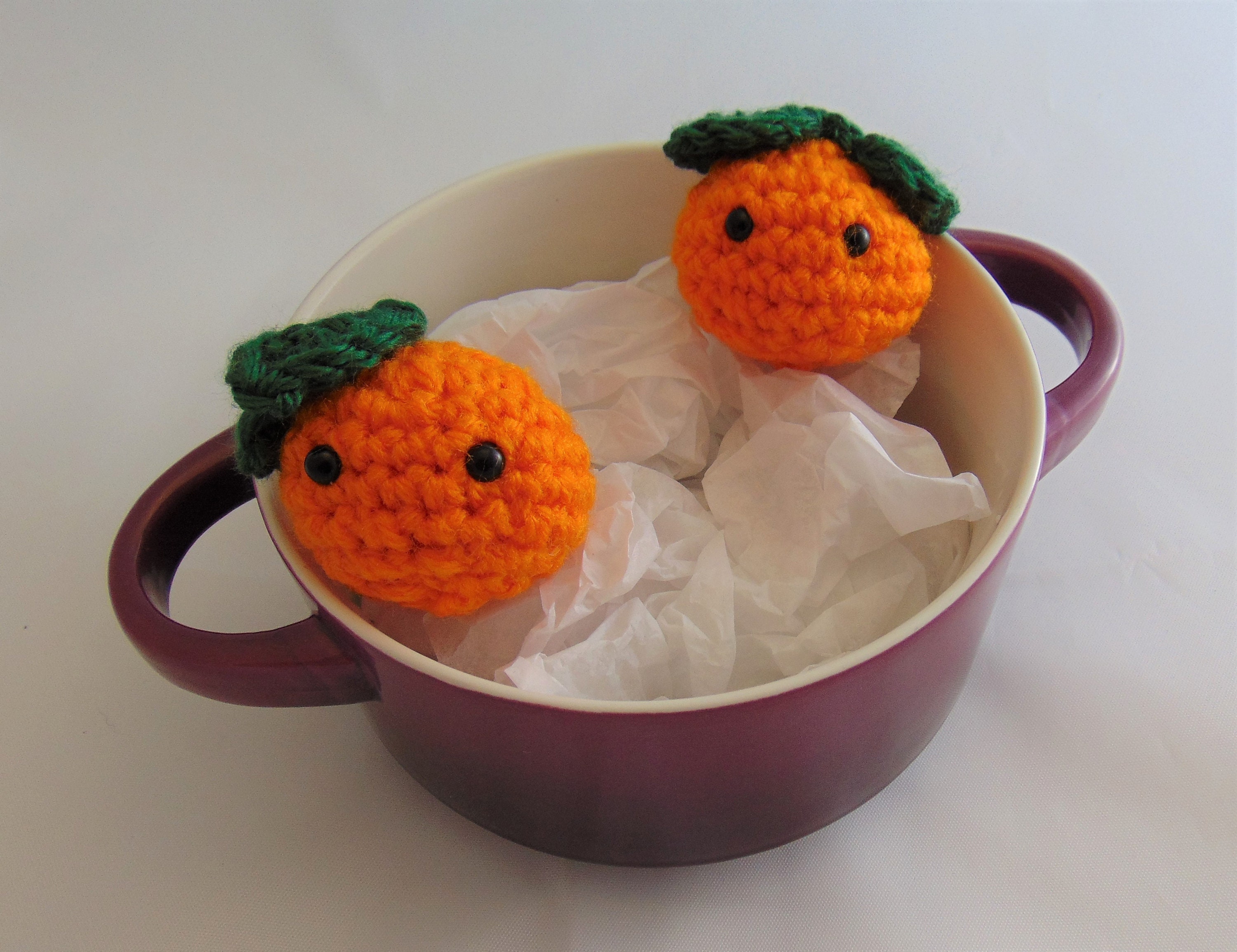 Crocheted Clementine Pair, Pretend Food, Amugurumi, Miniature - Etsy