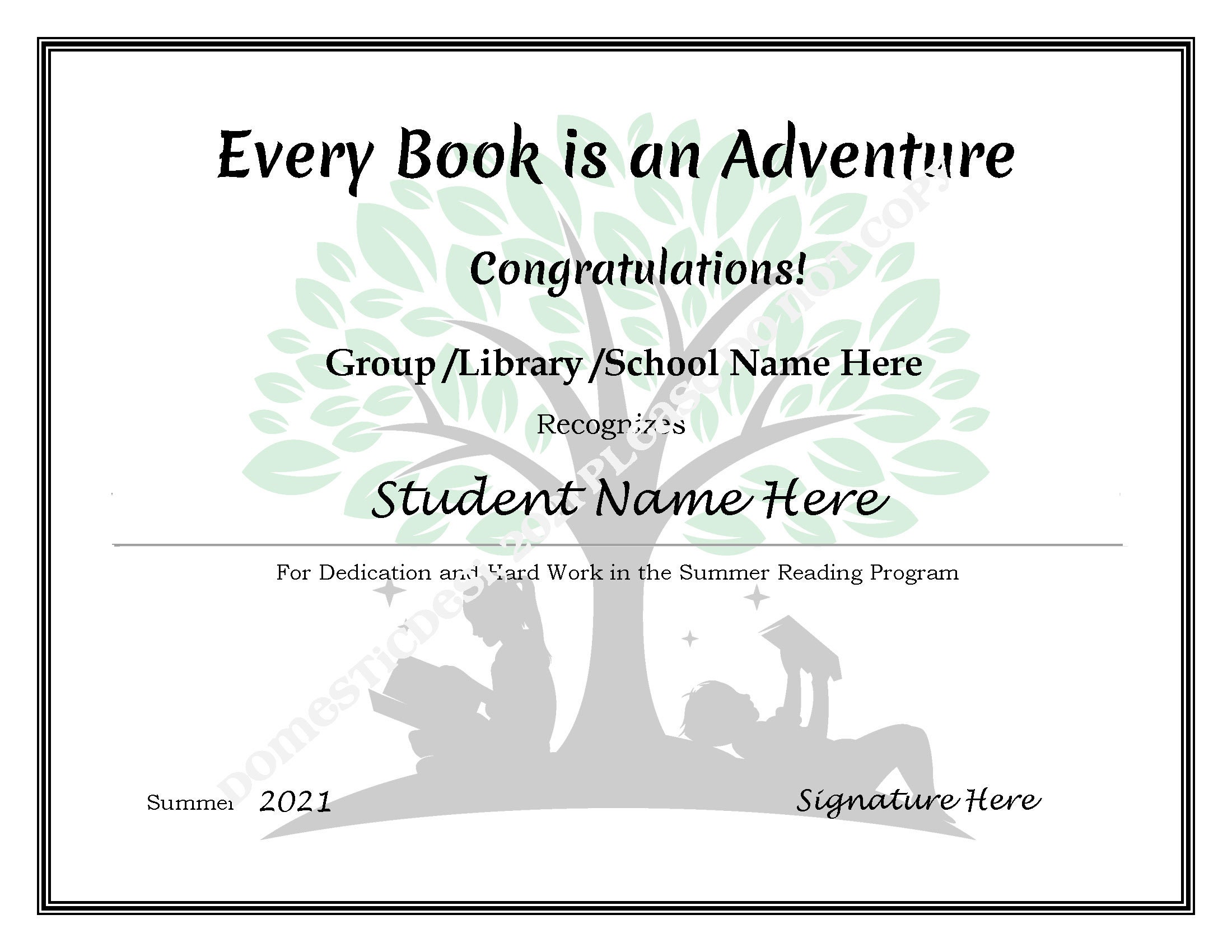 Editable Summer Reading Certificate/Awards 3 Templates with | Etsy