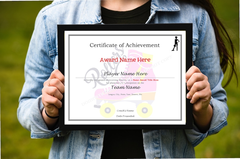Editable Roller Skating Certificates 4 Templates Digital Downloadable ...