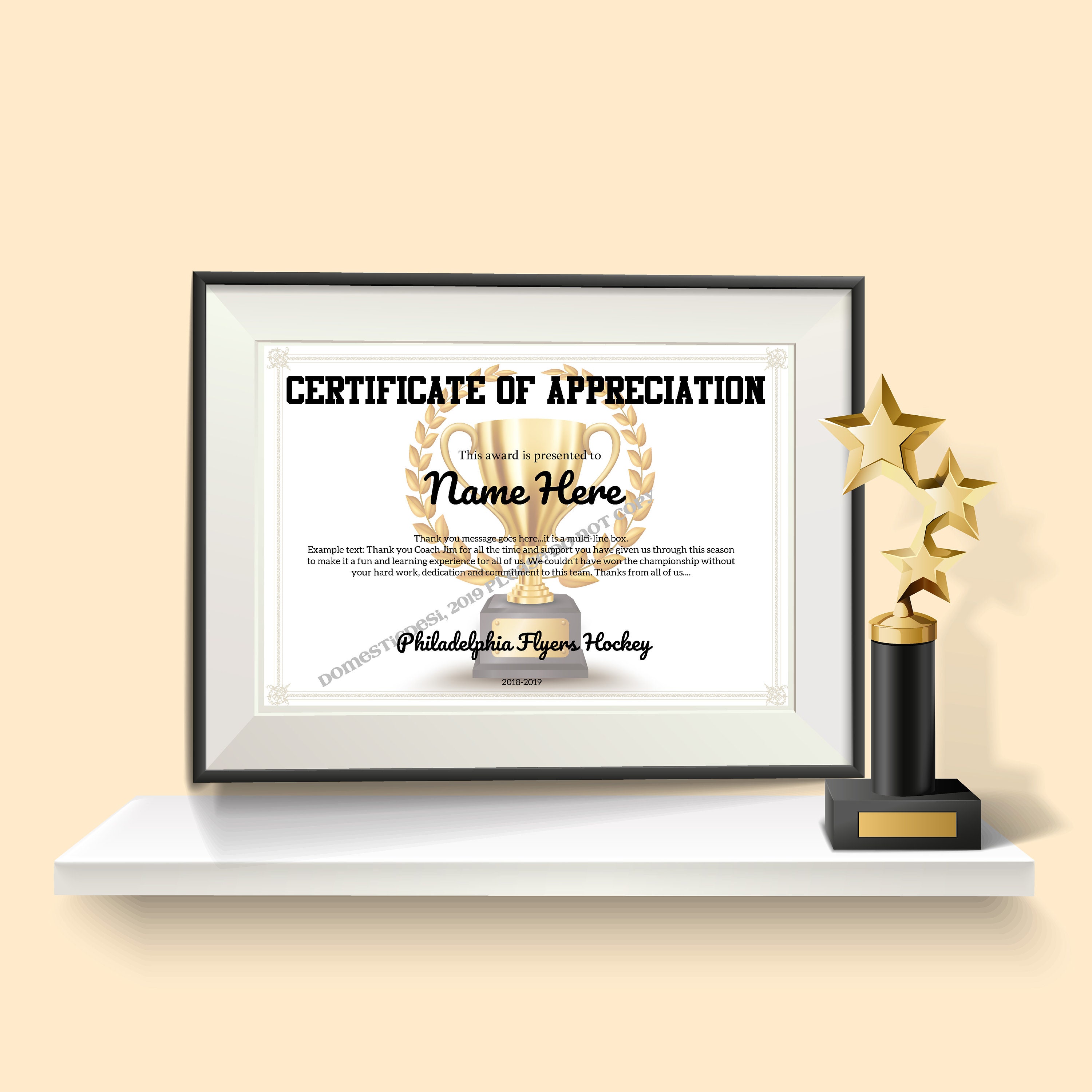 Certificate Of Support Sample