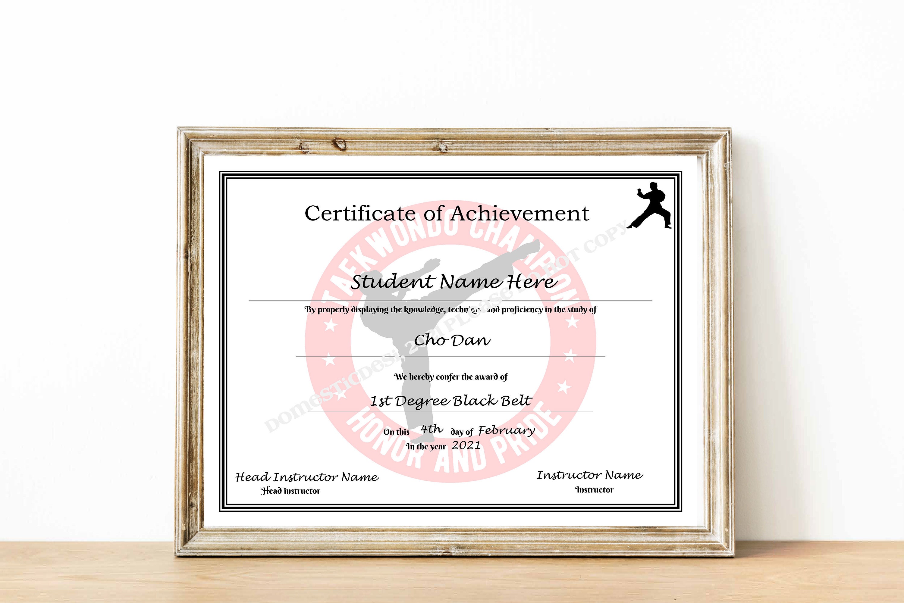 Taekwondo Certificate Templates