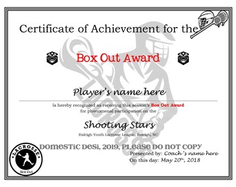 Lacrosse Award Certificates - Etsy