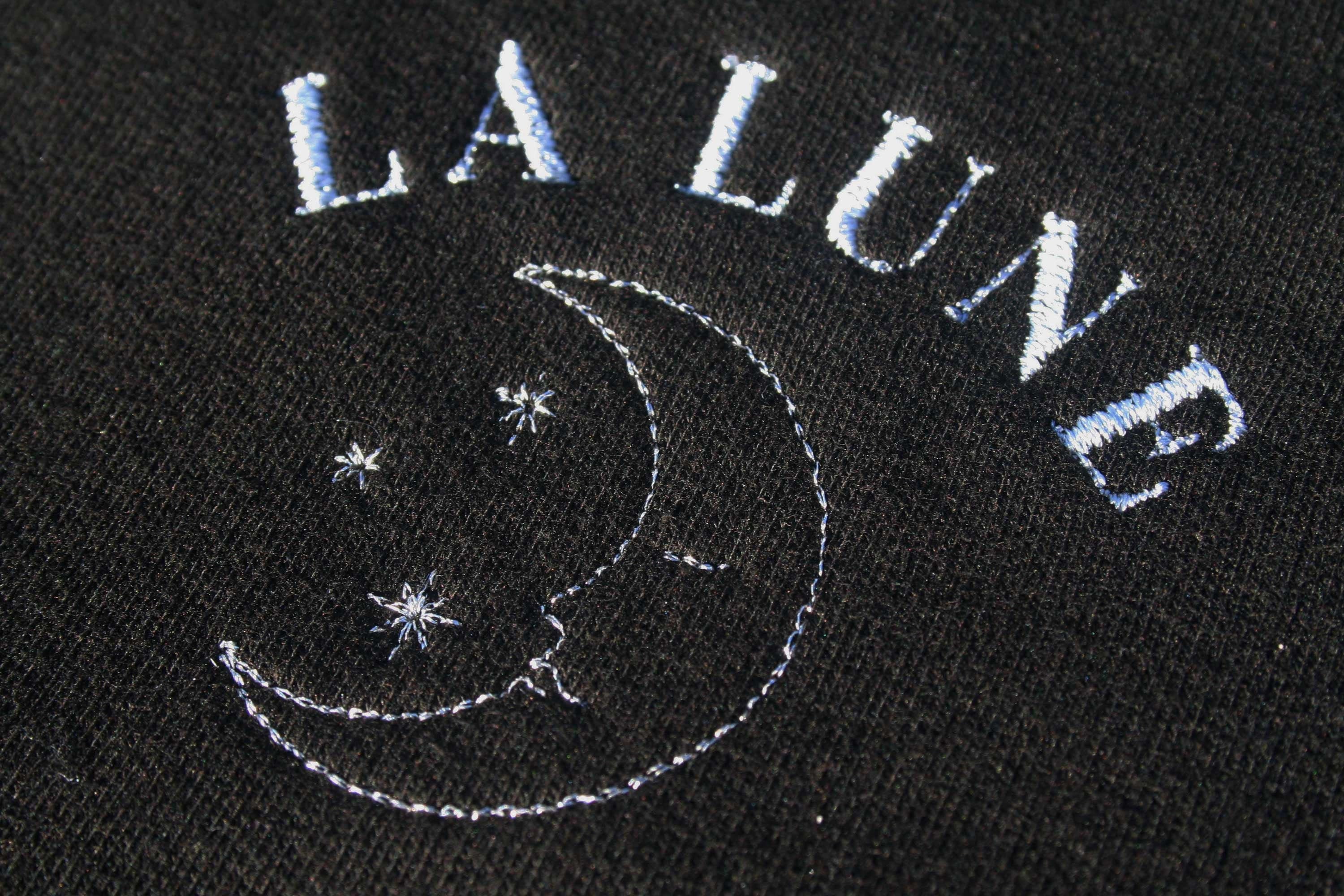 Moon Sweatshirt La Lune Embroidery French Black Jumper | Etsy
