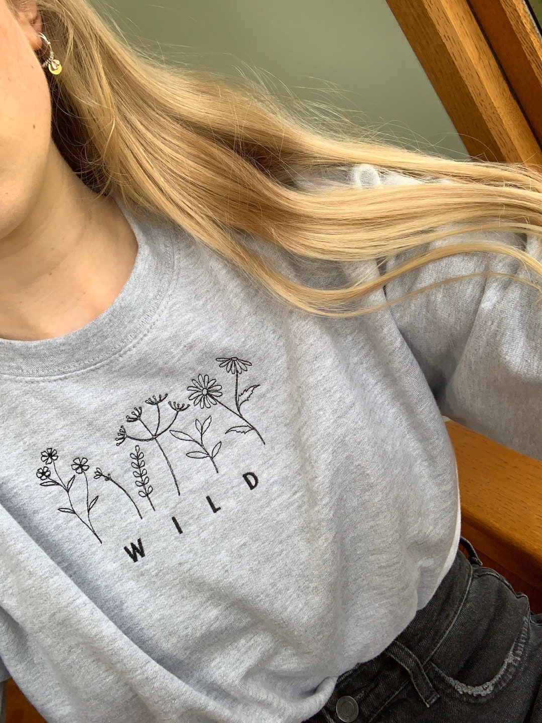 Wild Flower Jumper, Embroidery, Sweatshirt, Flowers, Loungewear, Spring ...