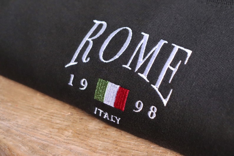 Embroidered Rome Sweatshirt: Unisex Eco Jumper - Etsy