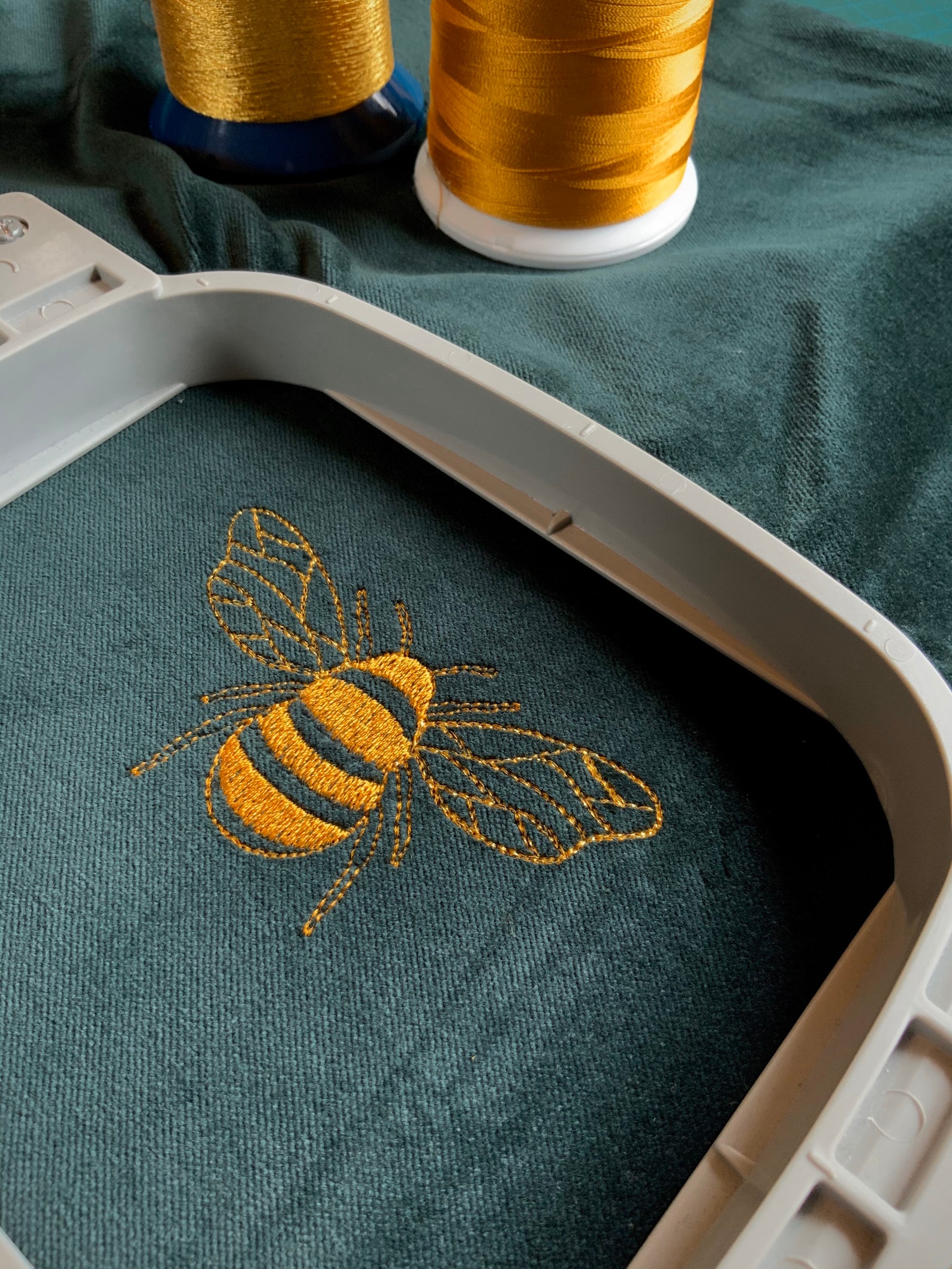Embroidered Bee Cushion Cover 50x50cm Velvet Zip Interior - Etsy