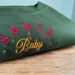Embroidered Santa Baby Stars Christmas Sweatshirt: Unisex Eco Retro ...