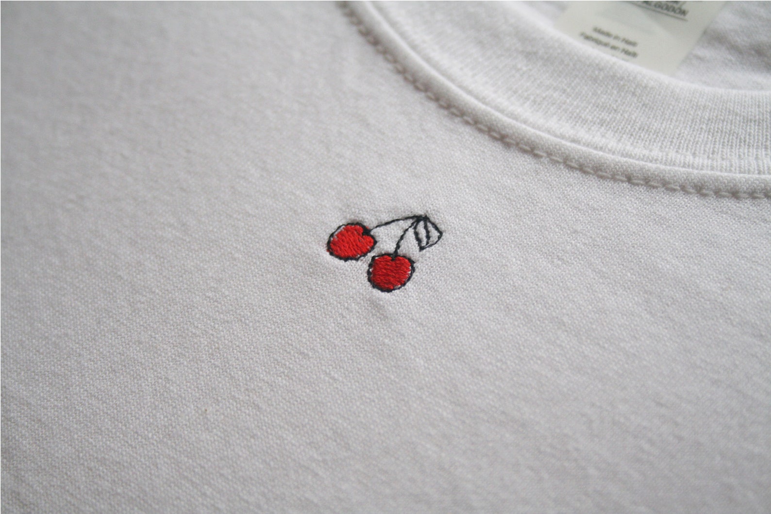 Embroidered Tiny Cherry Mini Cherries Cute T-shirt Eco - Etsy