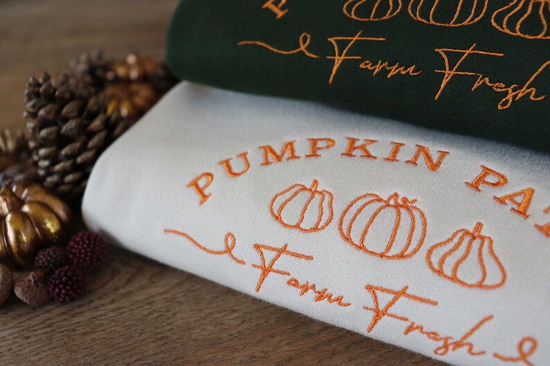 Embroidered Pumpkin Patch Farm Fresh Sweatshirt: Unisex Eco Jumper - Etsy