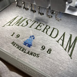 Amsterdam Embroidered Sweatshirt, Unisex Crewneck Sweater, Dutch ...
