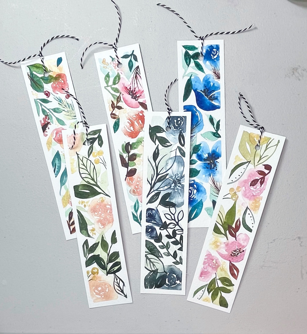 Spring Floral Bookmarks, Handmade Bookmarks, Hand Painted Floral ...