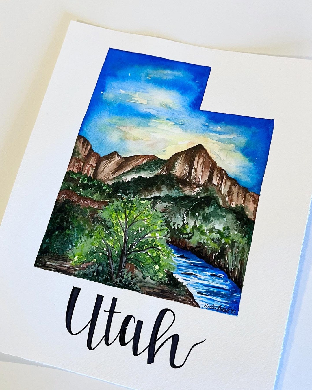 Original Utah Landscape Painting, Utah Painting, Zions National Park ...