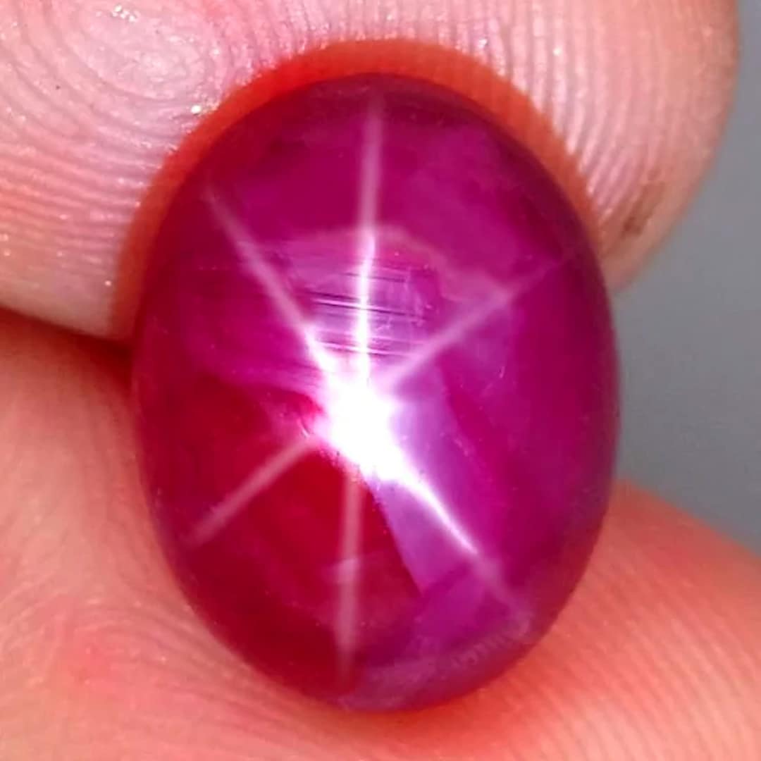 7.09 Carat Flashy Star Ruby Gorgeous 12x9mm Natural Ruby Gemstone for Jewelry Making & Craft ...