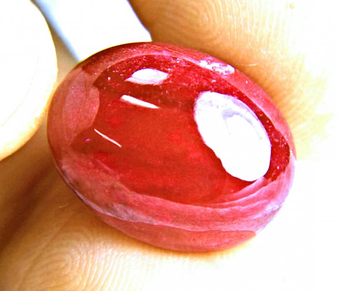 26.56 Carat Fiery Ruby Cabochon Gorgeous 19x15mm Natural | Etsy