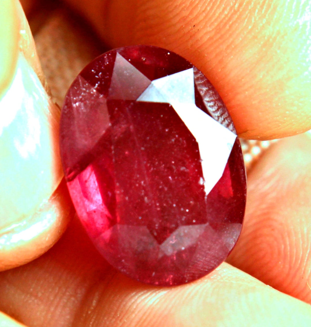 21.7 Carat Fiery Giant Ruby - Gorgeous 19x14mm Natural Ruby Gemstone ...