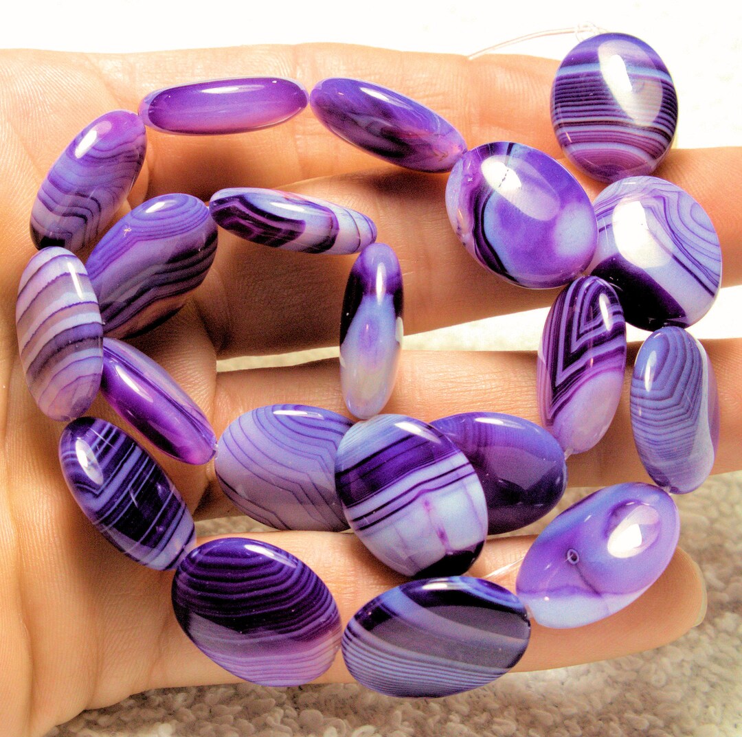 291.0 Tcw. Purple Agate Strand 15.5 Inch 20x15mm Loose Beads - Etsy