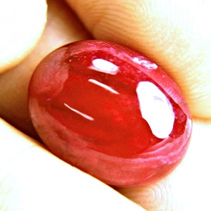 26.56 Carat Fiery Ruby Cabochon Gorgeous 19x15mm Natural Ruby Gemstone ...