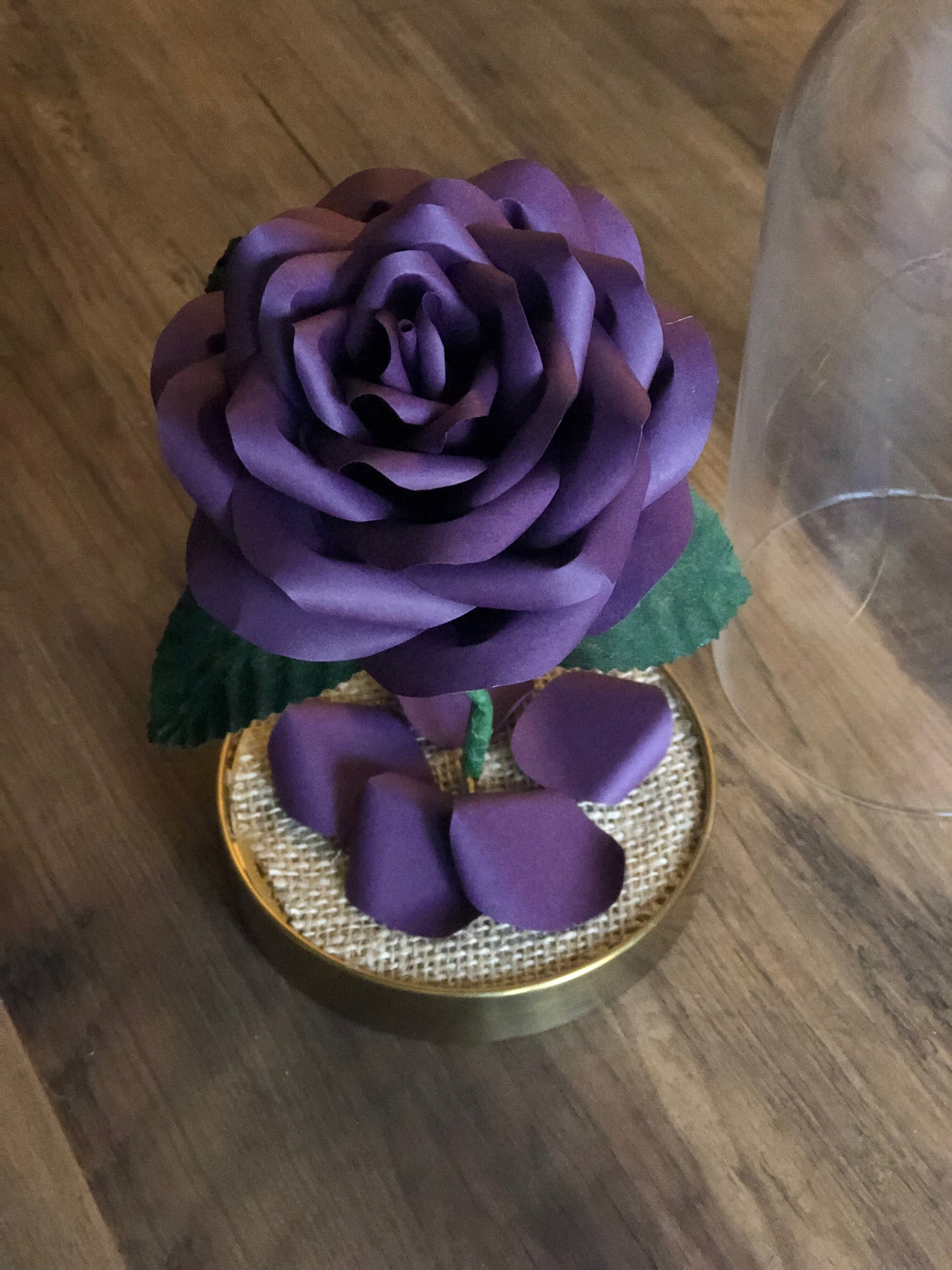 Deep purple paper rose | Etsy