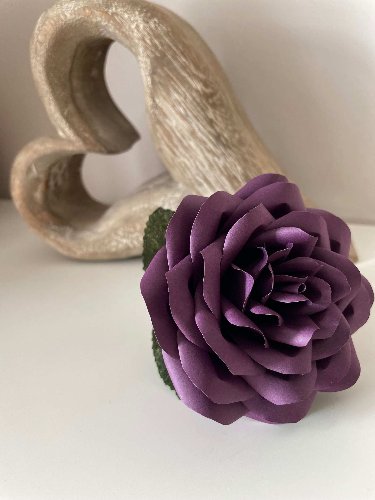 Deep Purple Paper Rose - Etsy