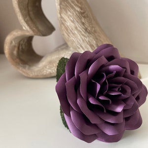 Deep Purple Paper Rose - Etsy