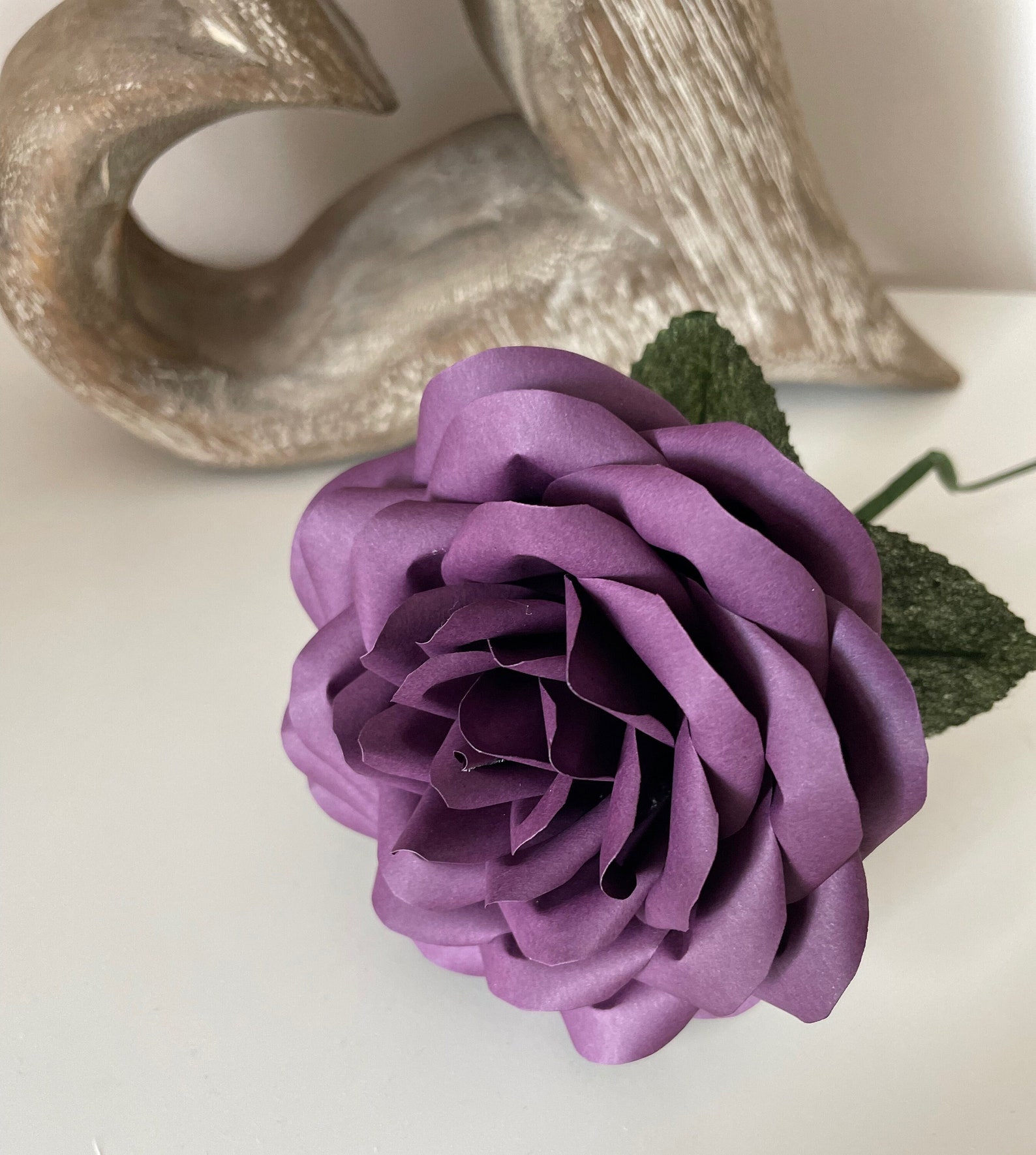 Deep Purple Paper Rose - Etsy