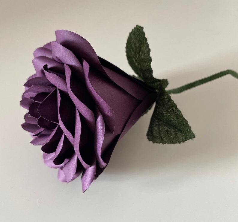 Deep Purple Paper Rose - Etsy