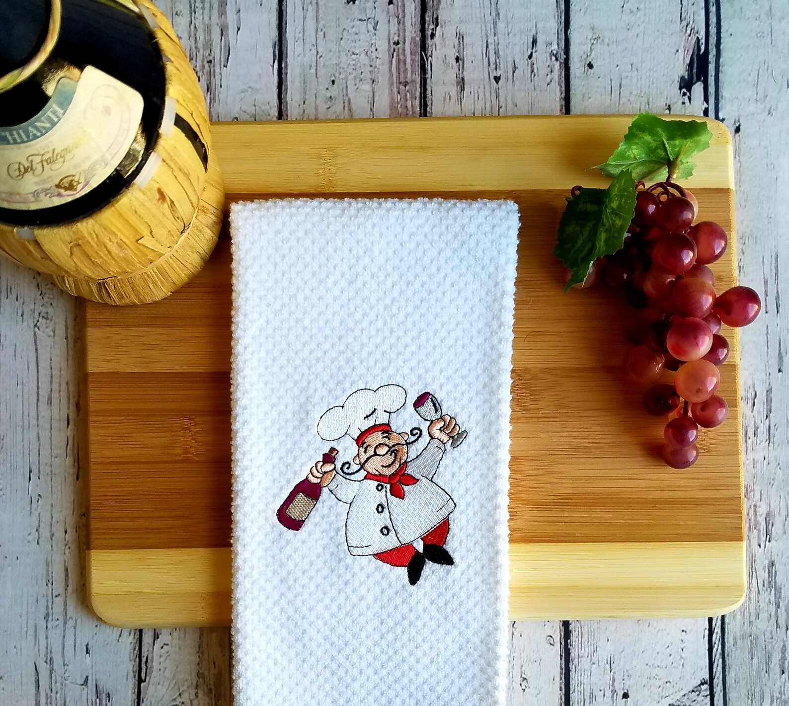 Fat Chef Black Striped Kitchen Towel Salute/cheers | Etsy