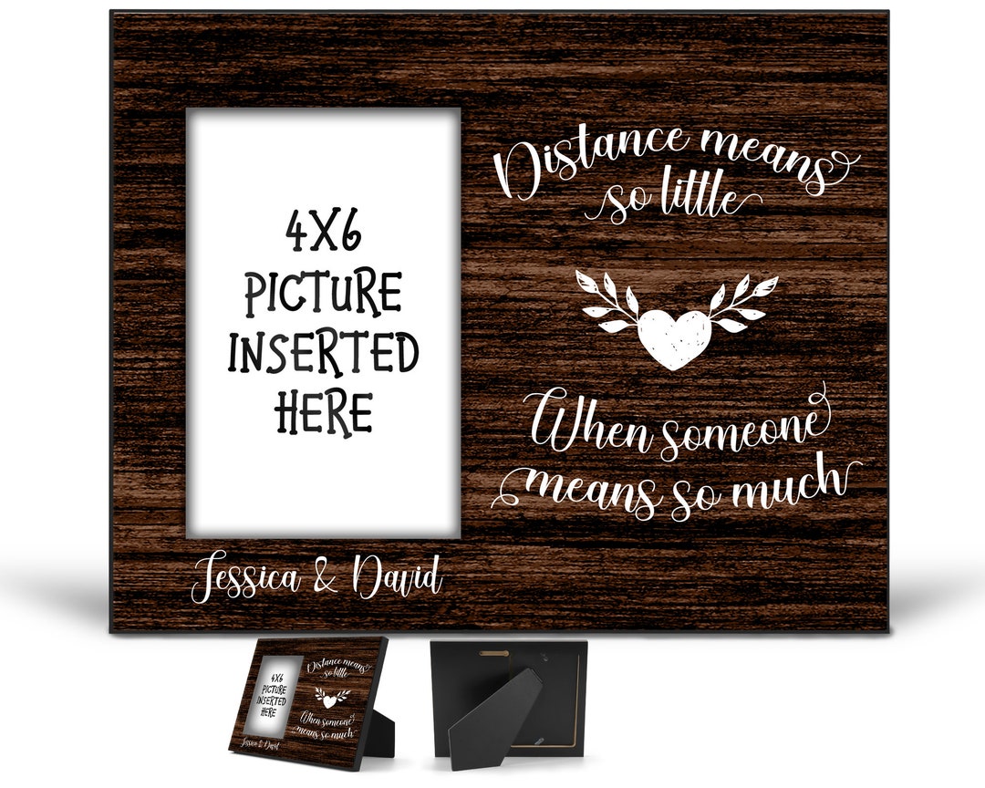 Personalized Long Distance Photo Frame, Valentines Gift - Etsy