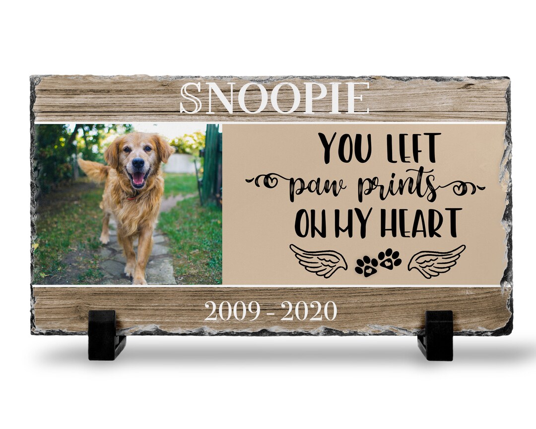 Dog or Pet Memorial Slate, Gloss Finish, Pet Loss Stone, Plaque for Pet ...