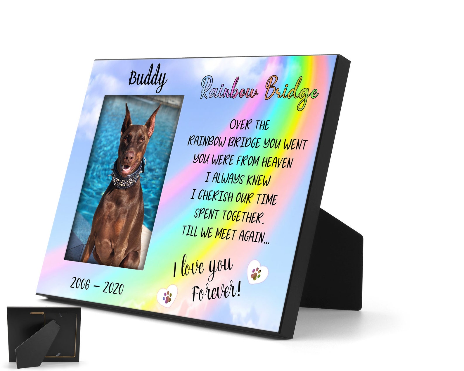 Rainbow Bridge Poem Frame Personalized Photo Picture Frame - Etsy